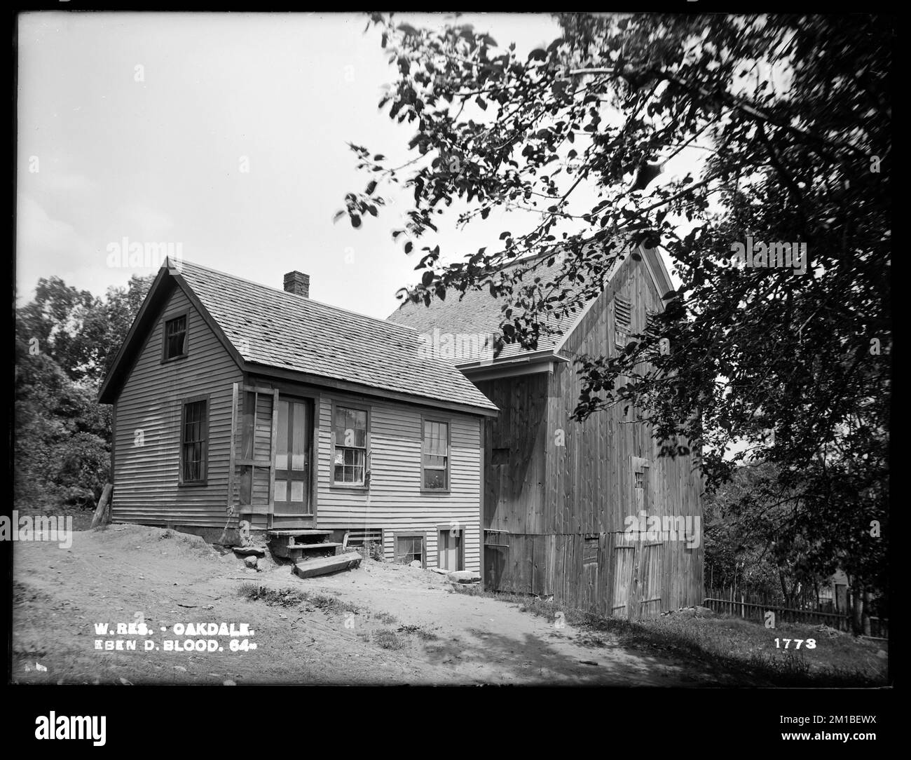 Wachusett Reservoir, Eben D. Blood's buildings, on the northwesterly ...