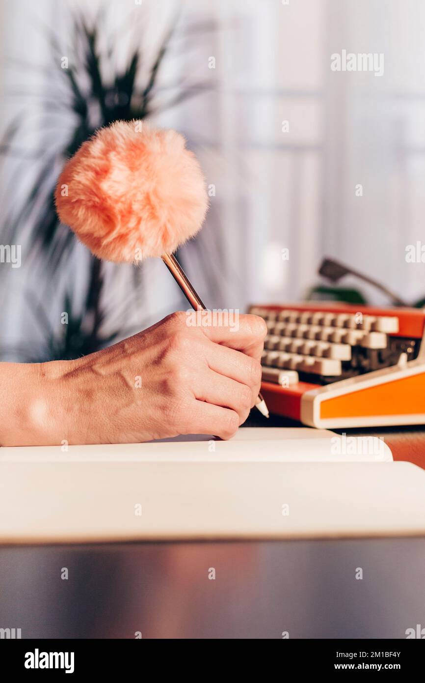 Pink fluffy pen hi-res stock photography and images - Alamy