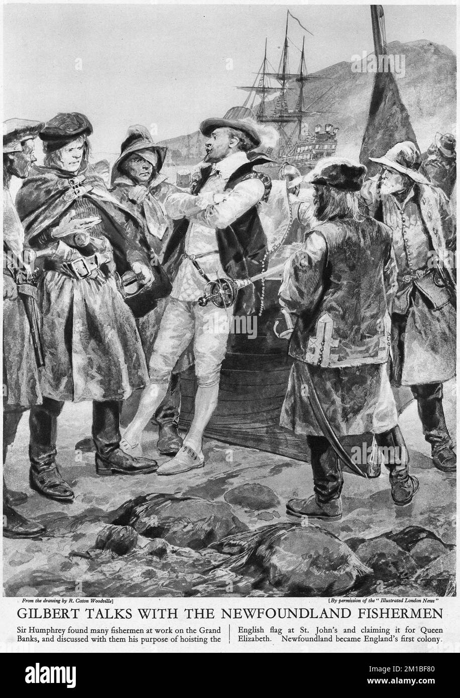 Sir Humphrey Gilbert talks to the Newfoundland fishermen about ...