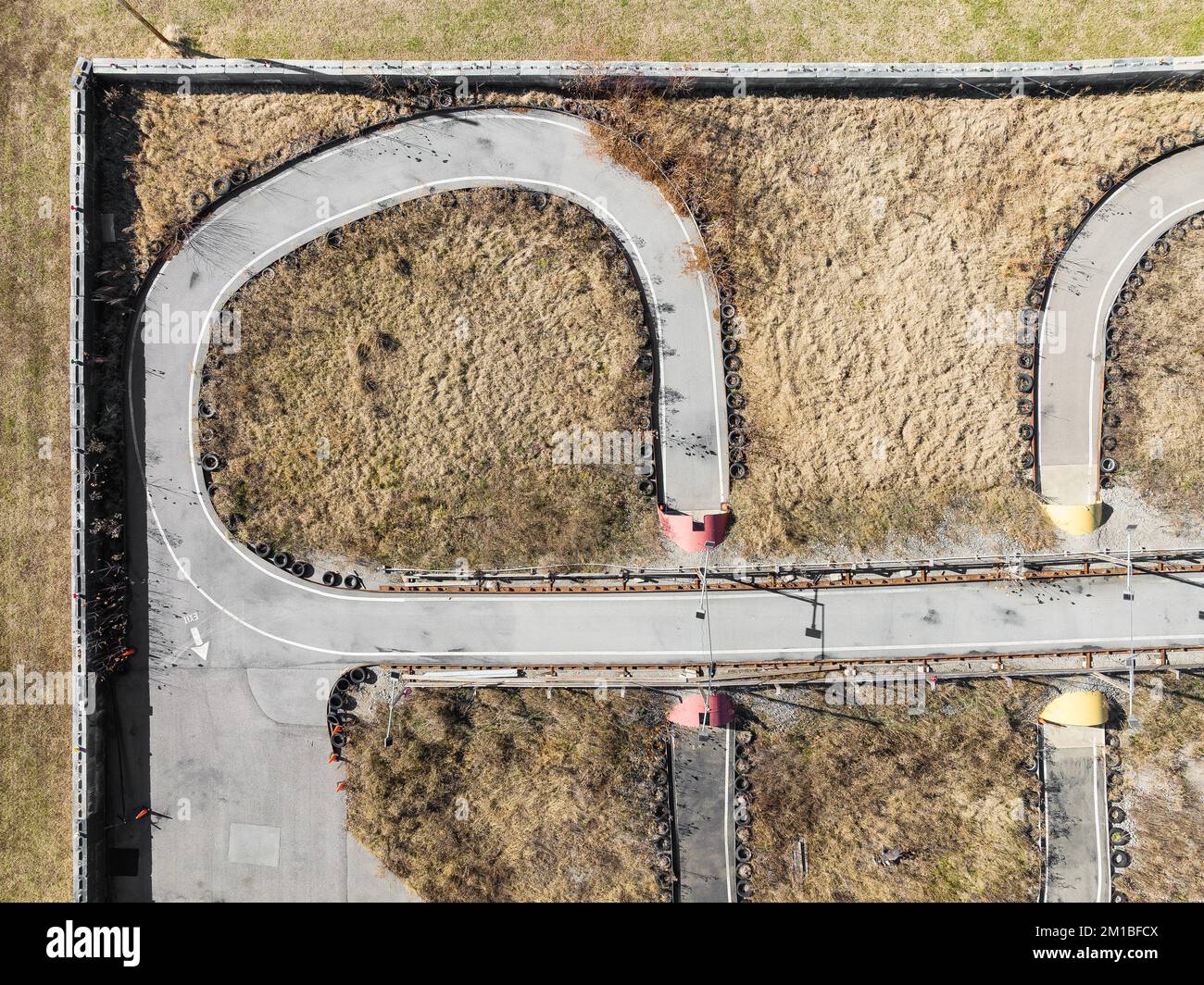 Aerial view of go kart track Stock Photo - Alamy