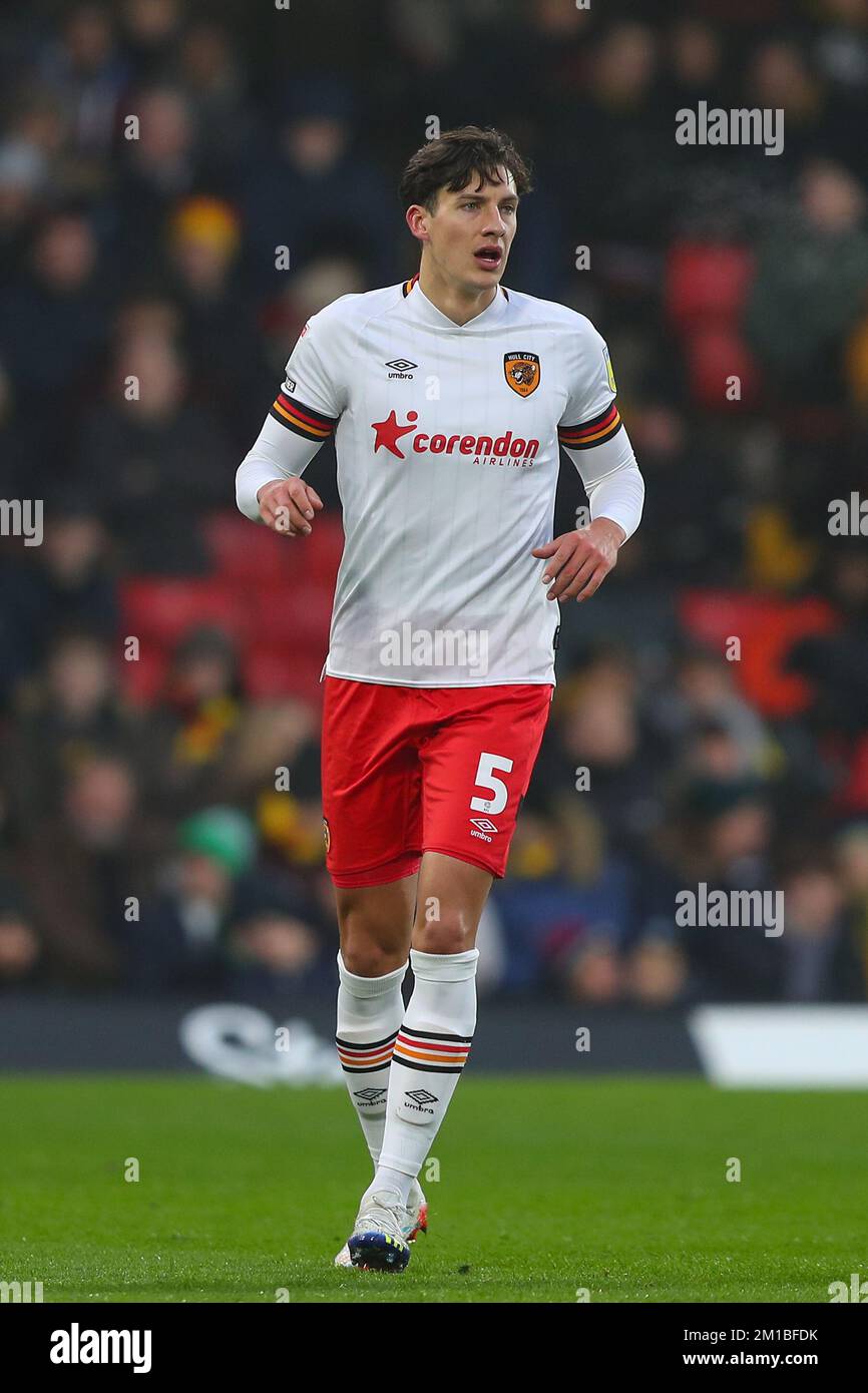Alfie Jones #5 of Hull City during the Sky Bet Championship match ...