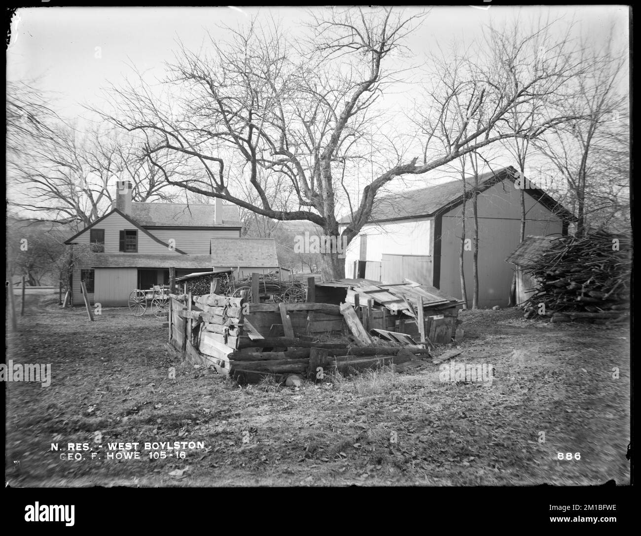 Wachusett Reservoir, George F. Howe's house and barn, on the east side ...