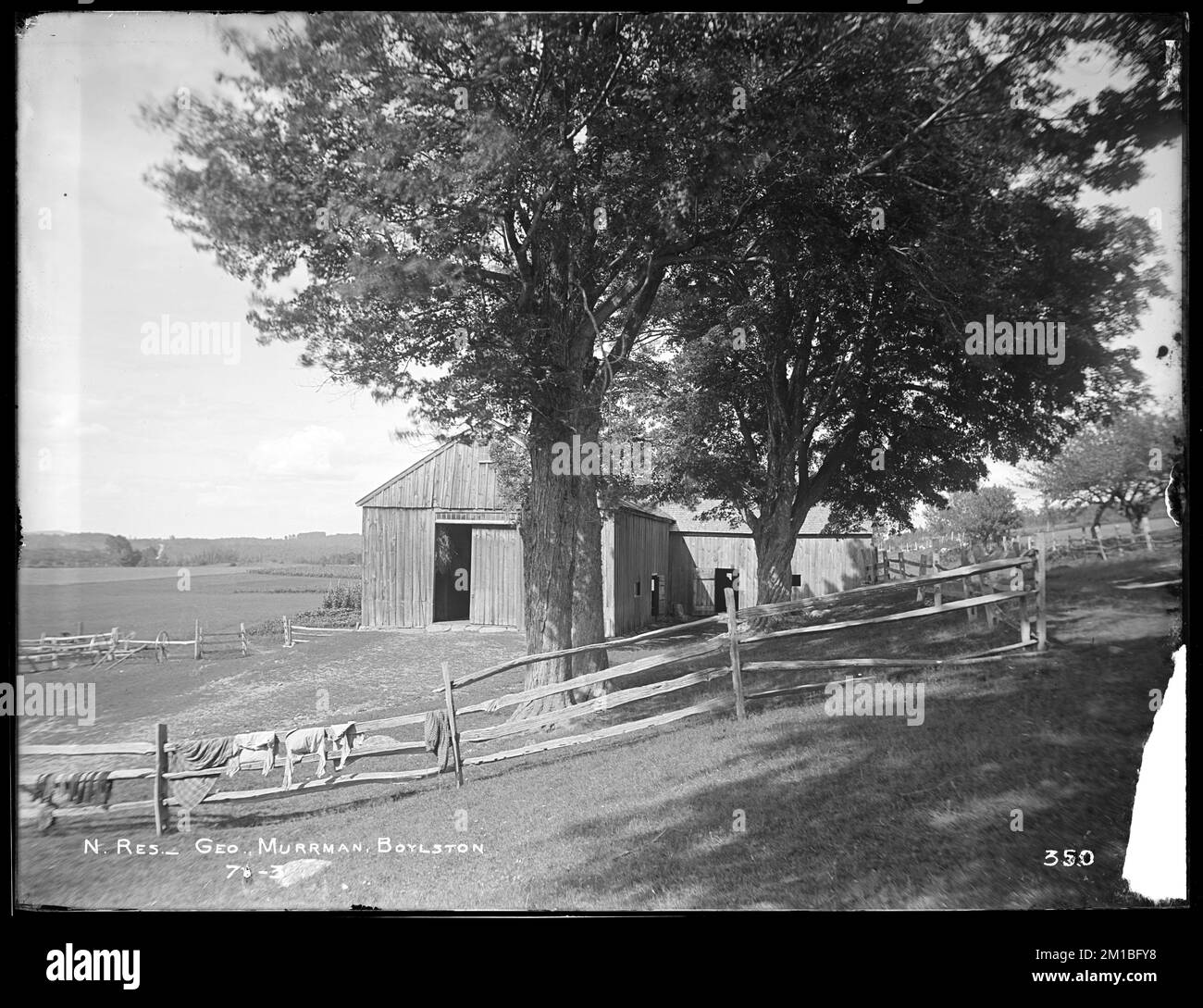 Wachusett Reservoir, George Murman's barn, from the south, Boylston ...