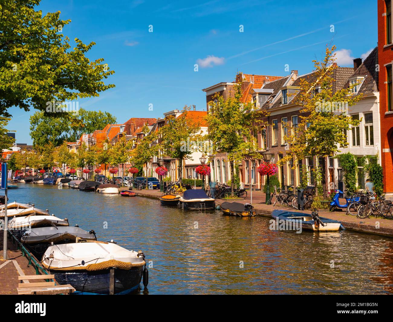 Summer landscape with a view of the city streets of Leiden Stock Photo ...