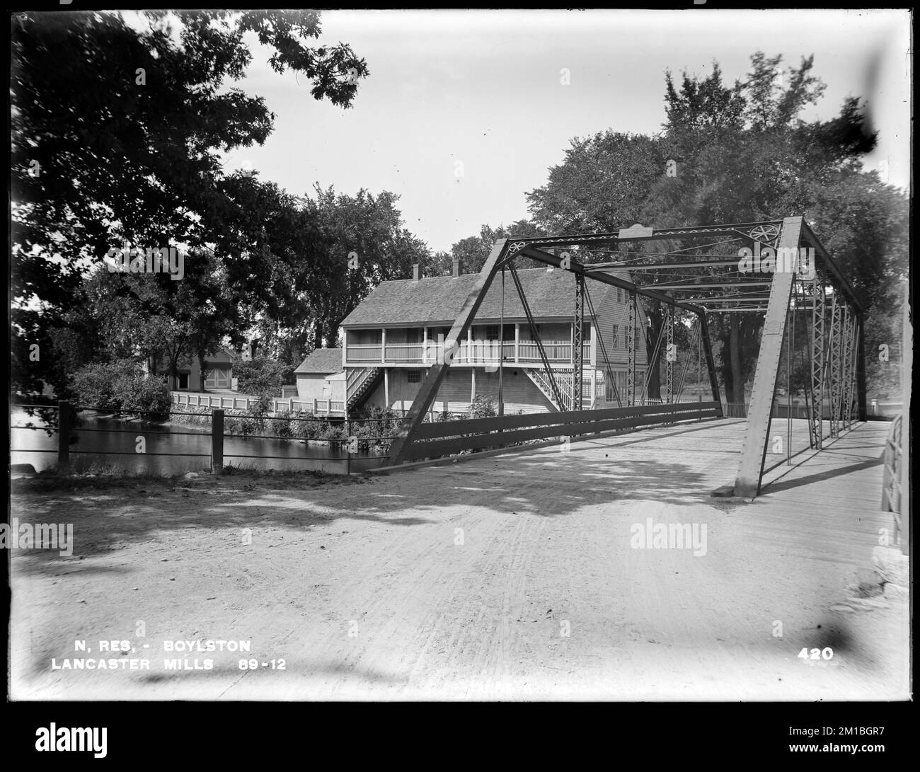 Wachusett Reservoir, houses and barns belonging to Lancaster Mills, at ...