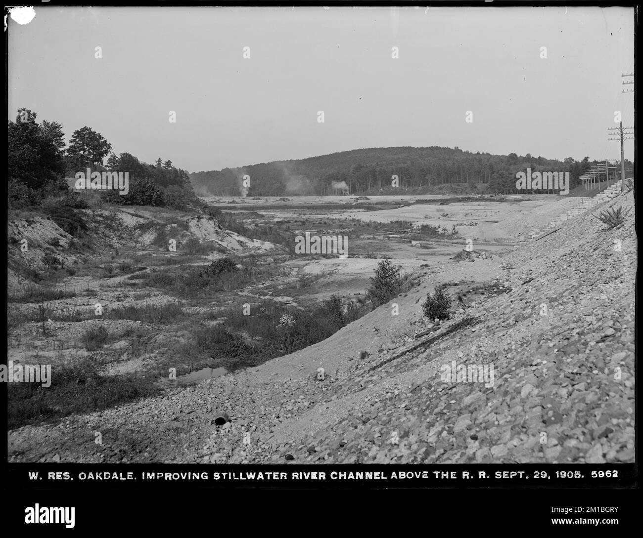 Wachusett Reservoir, improving Stillwater River channel, above the ...