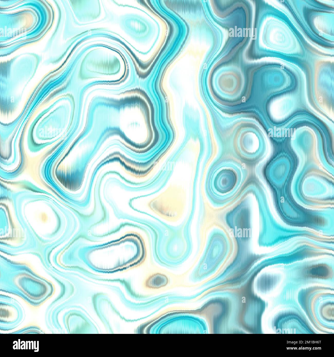 Washed teal wavy blur water reflection melange seamless pattern ...