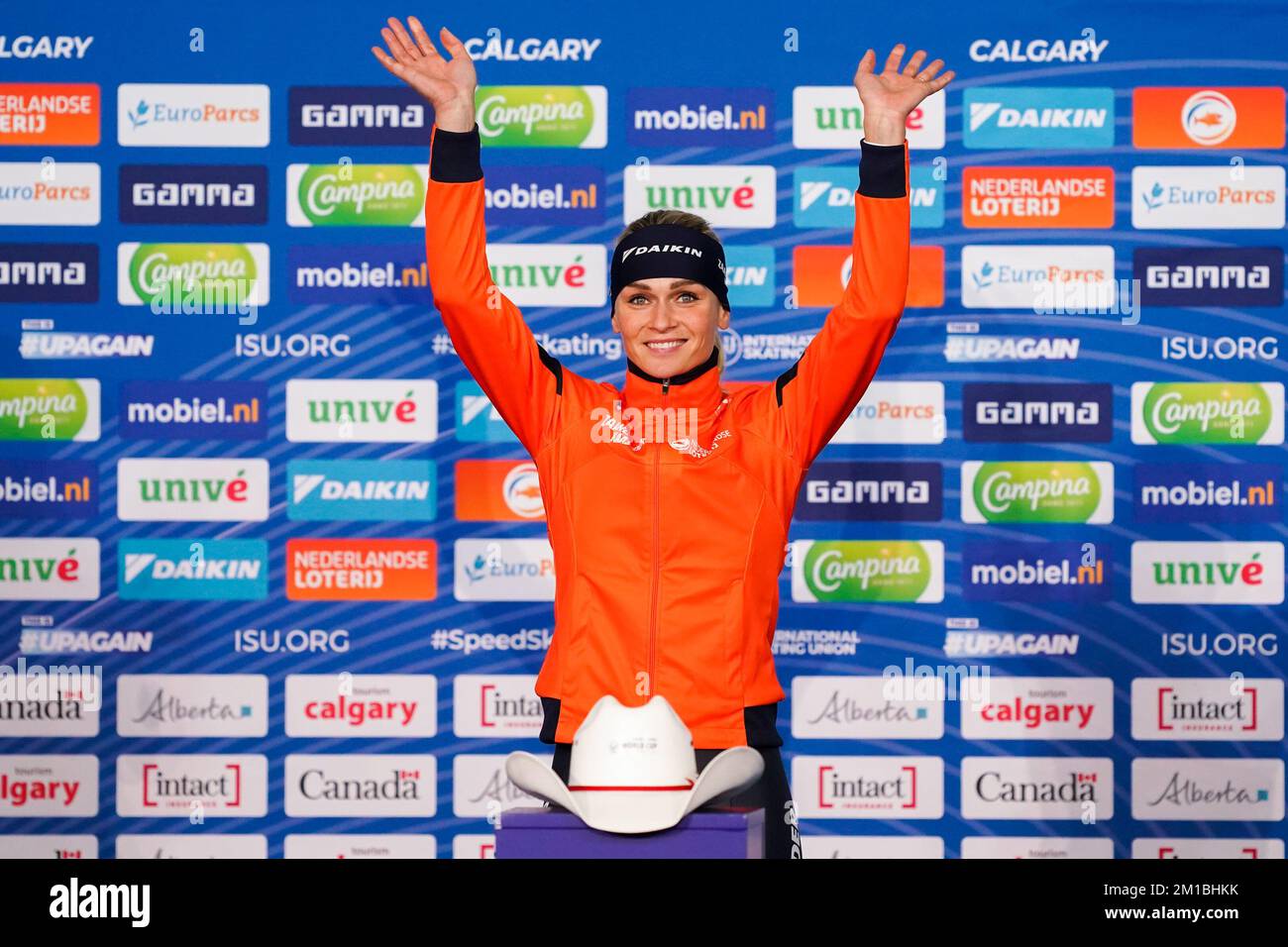 CALGARY, CANADA - DECEMBER 11: Irene Schouten of The Netherlands during ...