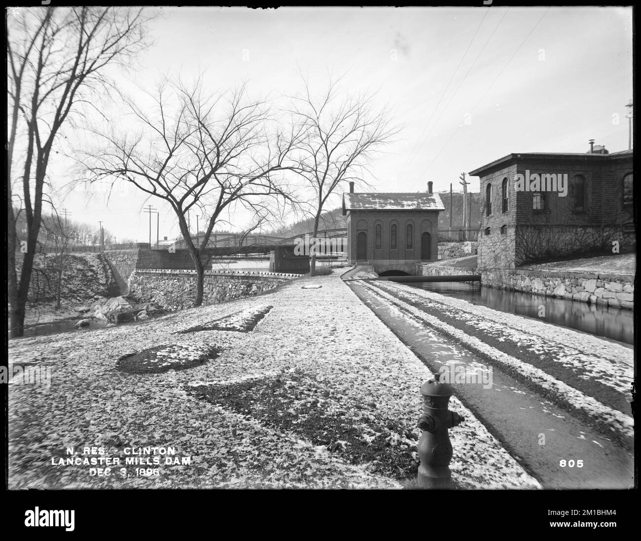 Wachusett Reservoir, Lancaster Mills gatehouse and dam, from the ...