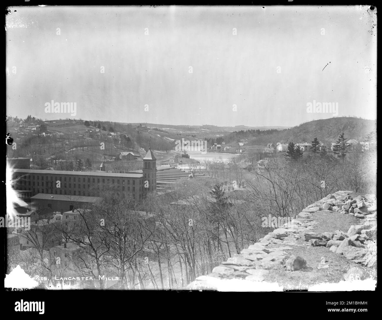 Wachusett Reservoir, Lancaster Mills and Mill Pond, looking up the ...