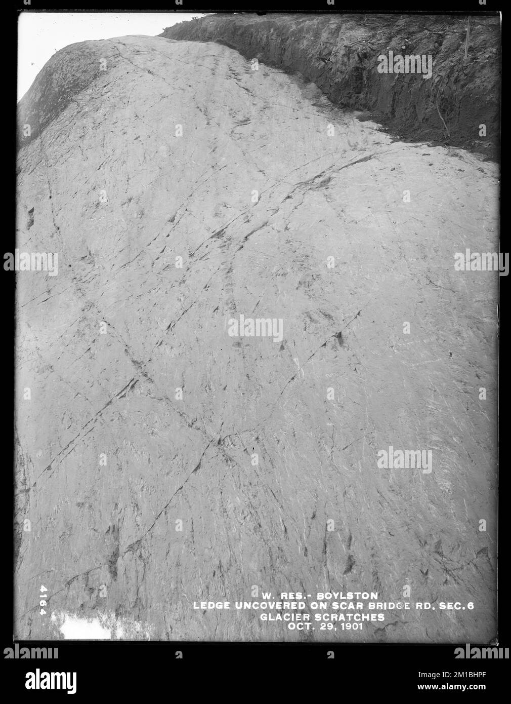 Wachusett Reservoir, ledge uncovered on Scar Bridge Road, Section 6 ...