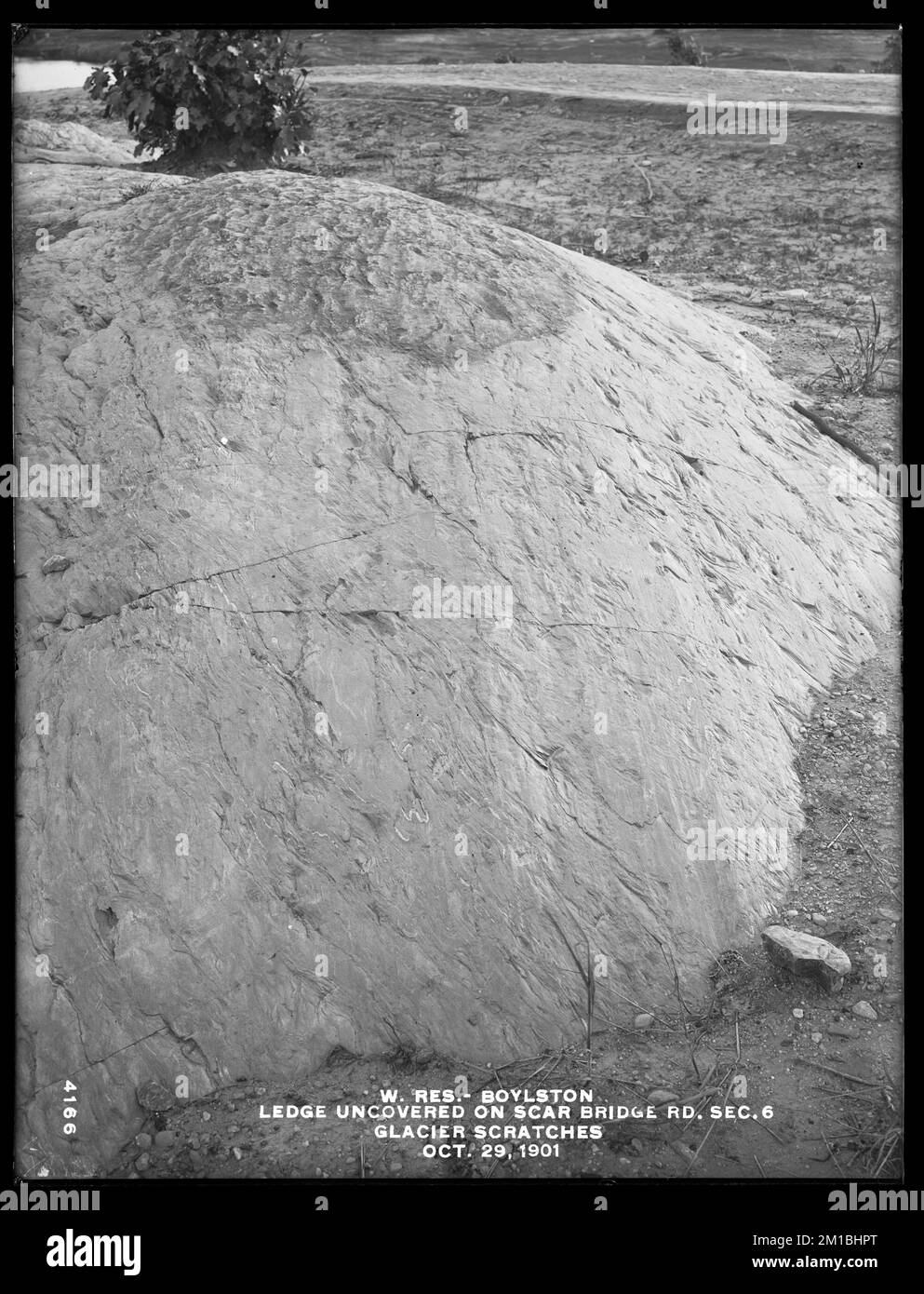Wachusett Reservoir, ledge uncovered on Scar Bridge Road, Section 6 ...