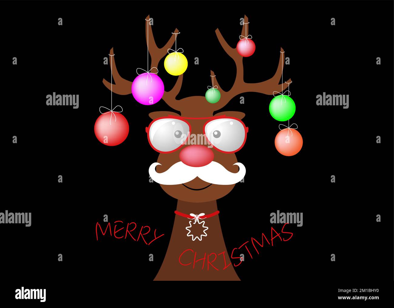 Reindeer bauble on christmas Stock Vector Images - Alamy