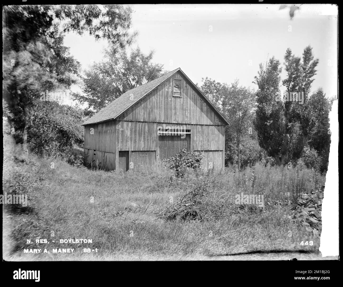 Wachusett Reservoir, Mary A. Maney's barn, from the west, Boylston ...