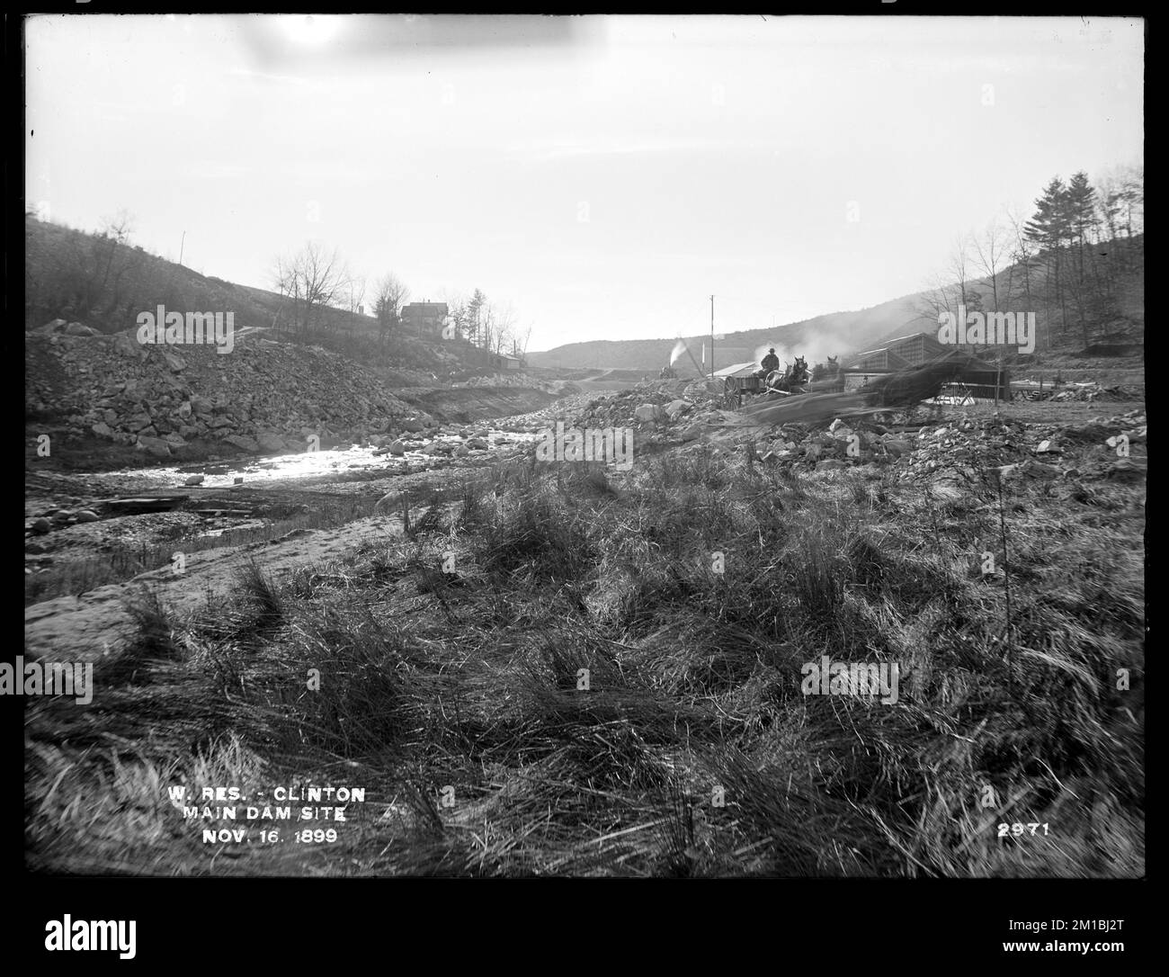 Wachusett Reservoir, main dam site, from the north, Clinton, Mass., Nov ...