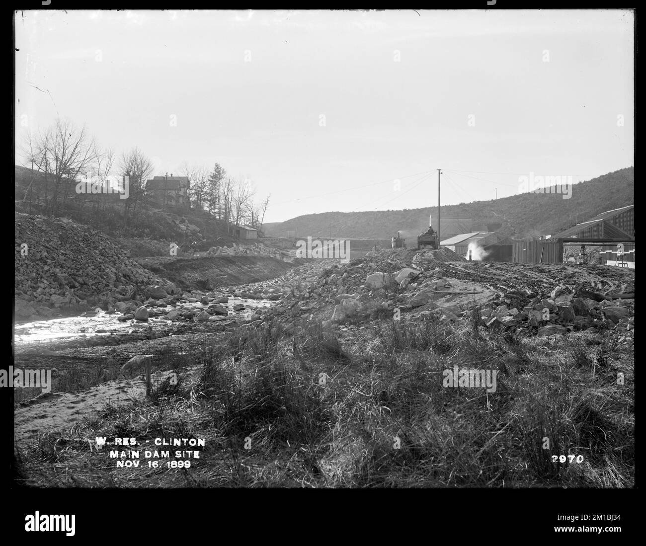 Wachusett Reservoir, main dam site, from the north, Clinton, Mass., Nov ...