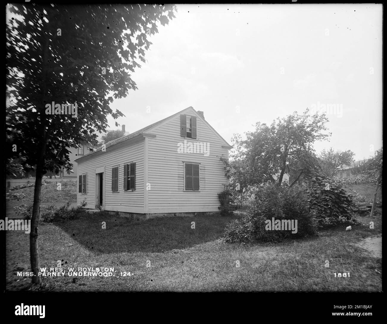Wachusett Reservoir, Miss Parney Underwood's house, on the westerly ...