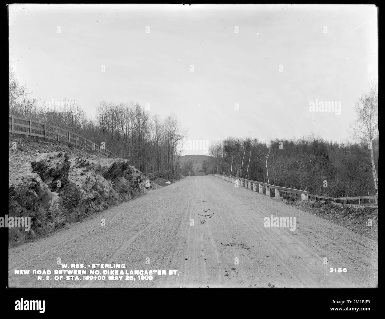 Wachusett Reservoir, new road between North Dike and Lancaster Street ...