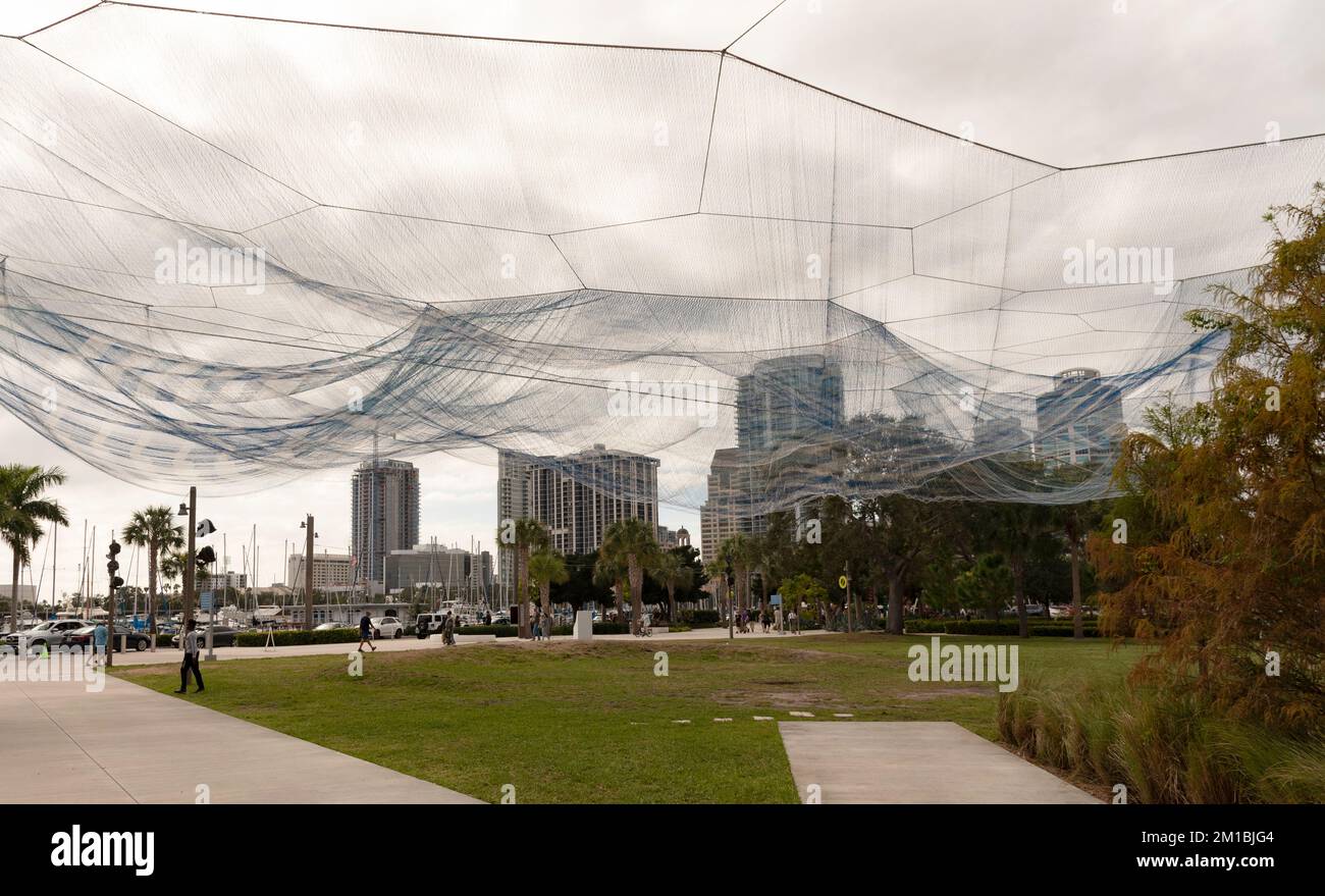 St Petersburg Florida USA. 2022. Knotted netting forming a pattern in ...
