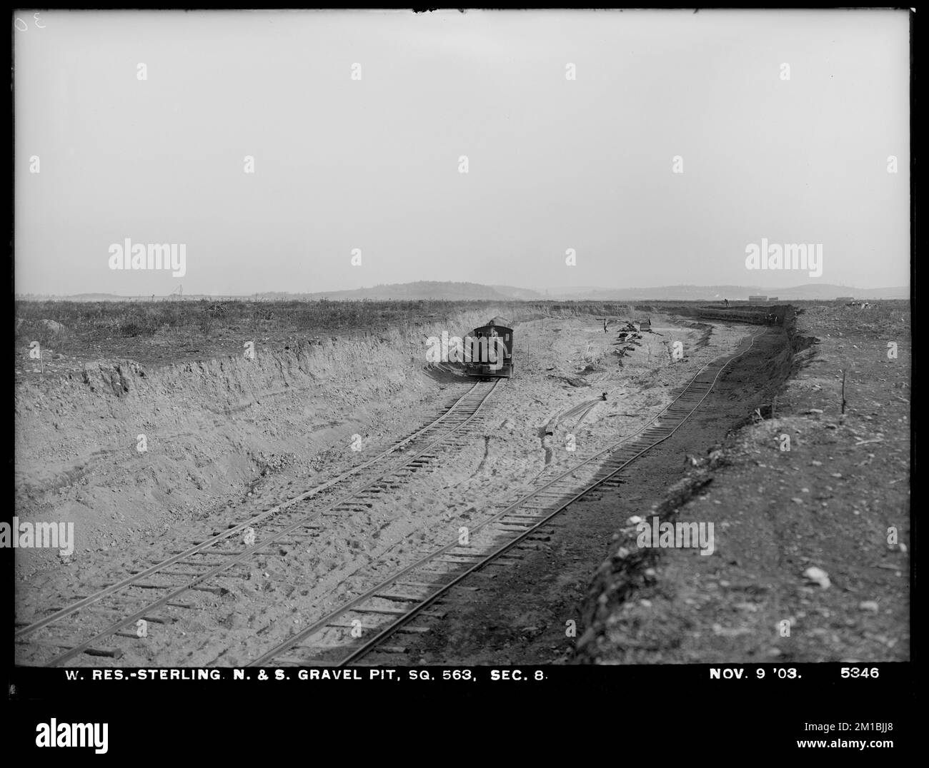 Wachusett Reservoir, Newell & Snowling Construction Company's gravel ...