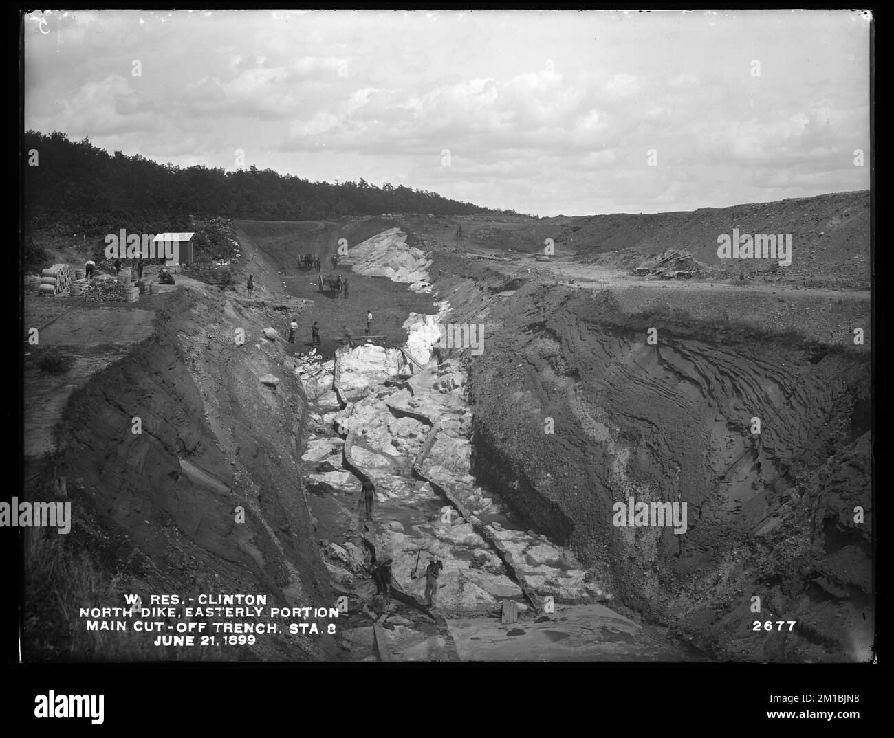 Wachusett Reservoir, North Dike, easterly portion, cut-off walls and ...