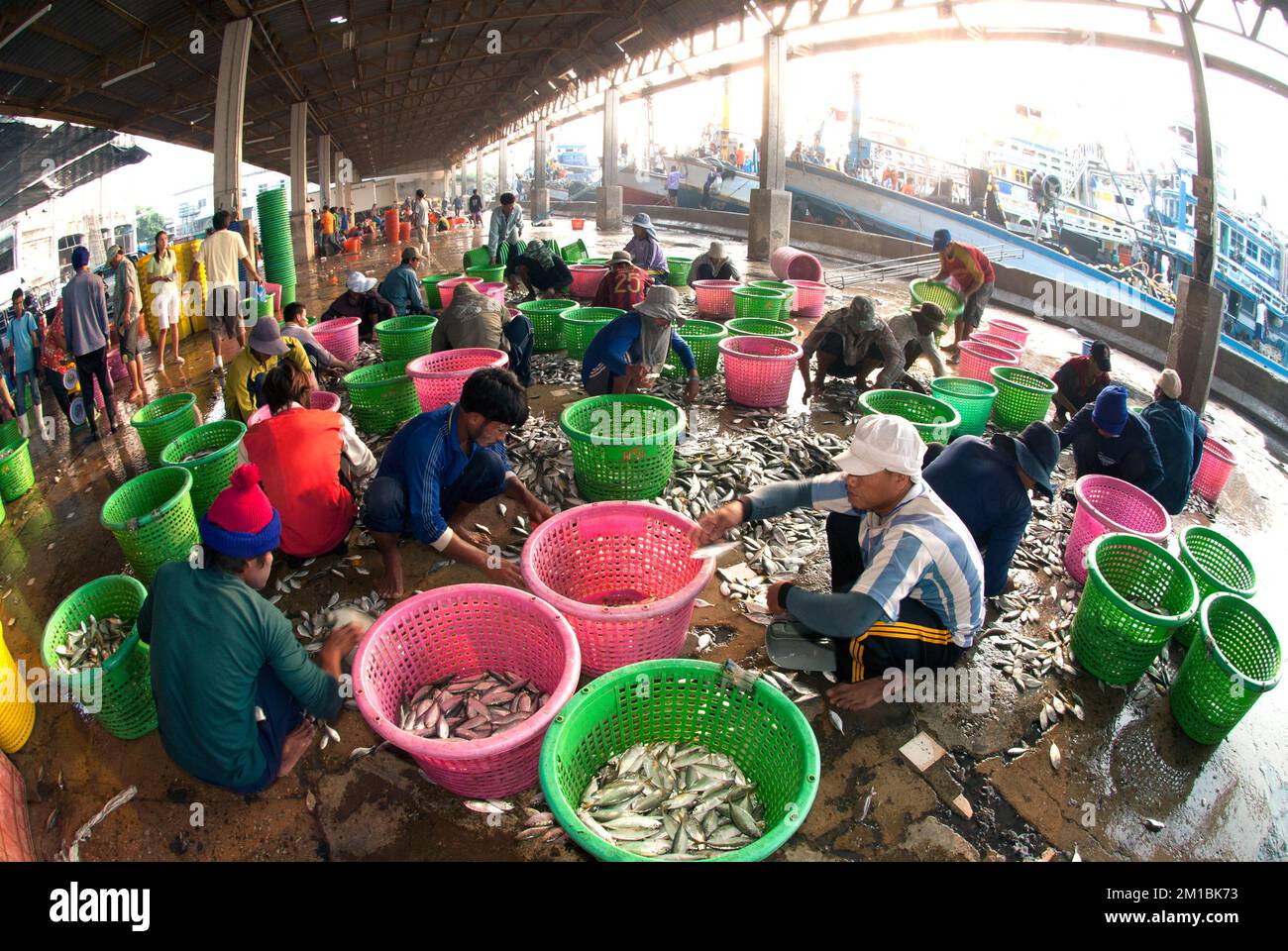 Talaythai seafood market, Trading center of fish and seafood products ...