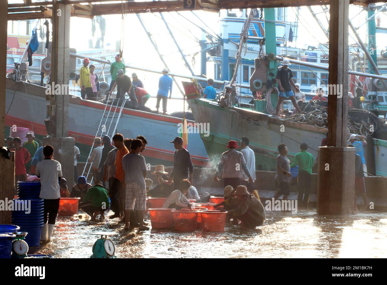 Talaythai seafood market, Trading center of fish and seafood products ...