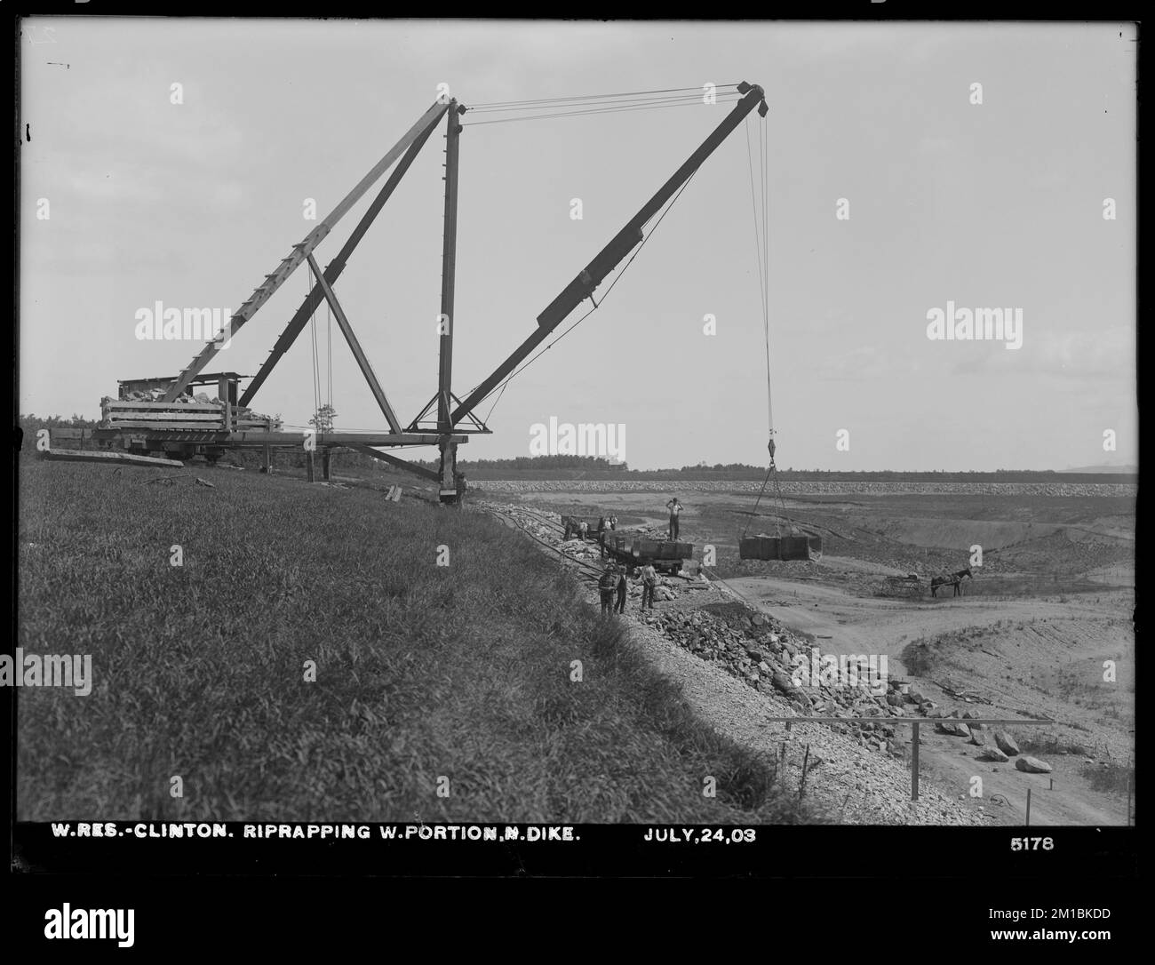 Wachusett Reservoir, North Dike, westerly portion, riprap, Clinton ...