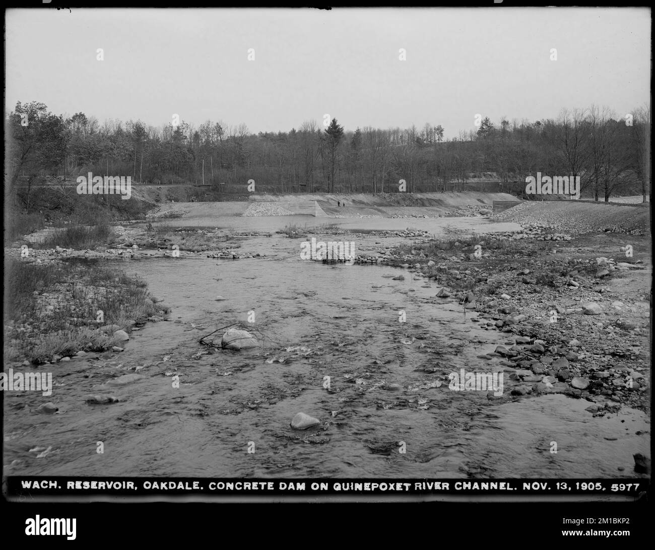 Wachusett Reservoir, Quinapoxet River concrete dam, Oakdale, West ...