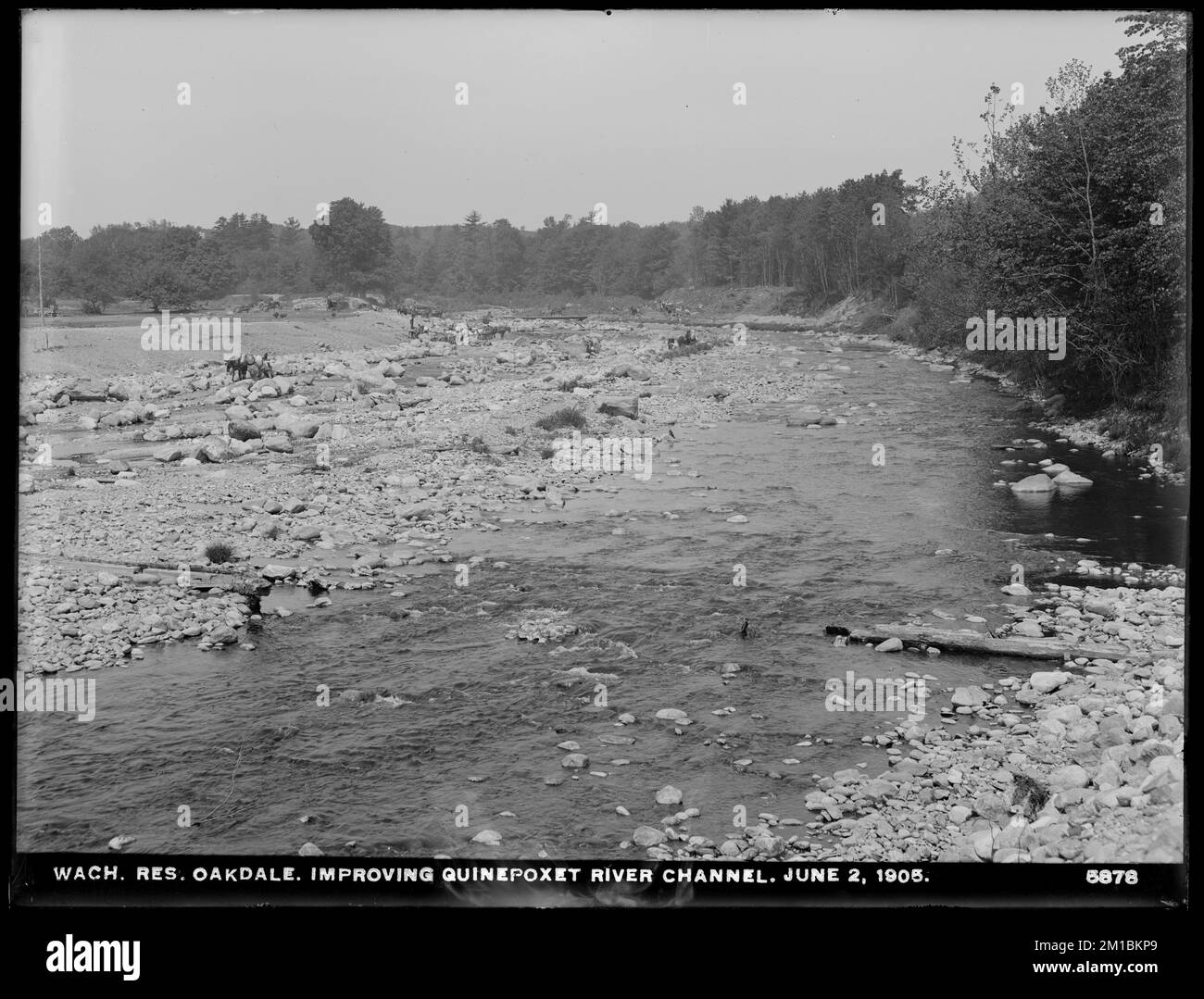 River improvement project Black and White Stock Photos & Images - Alamy