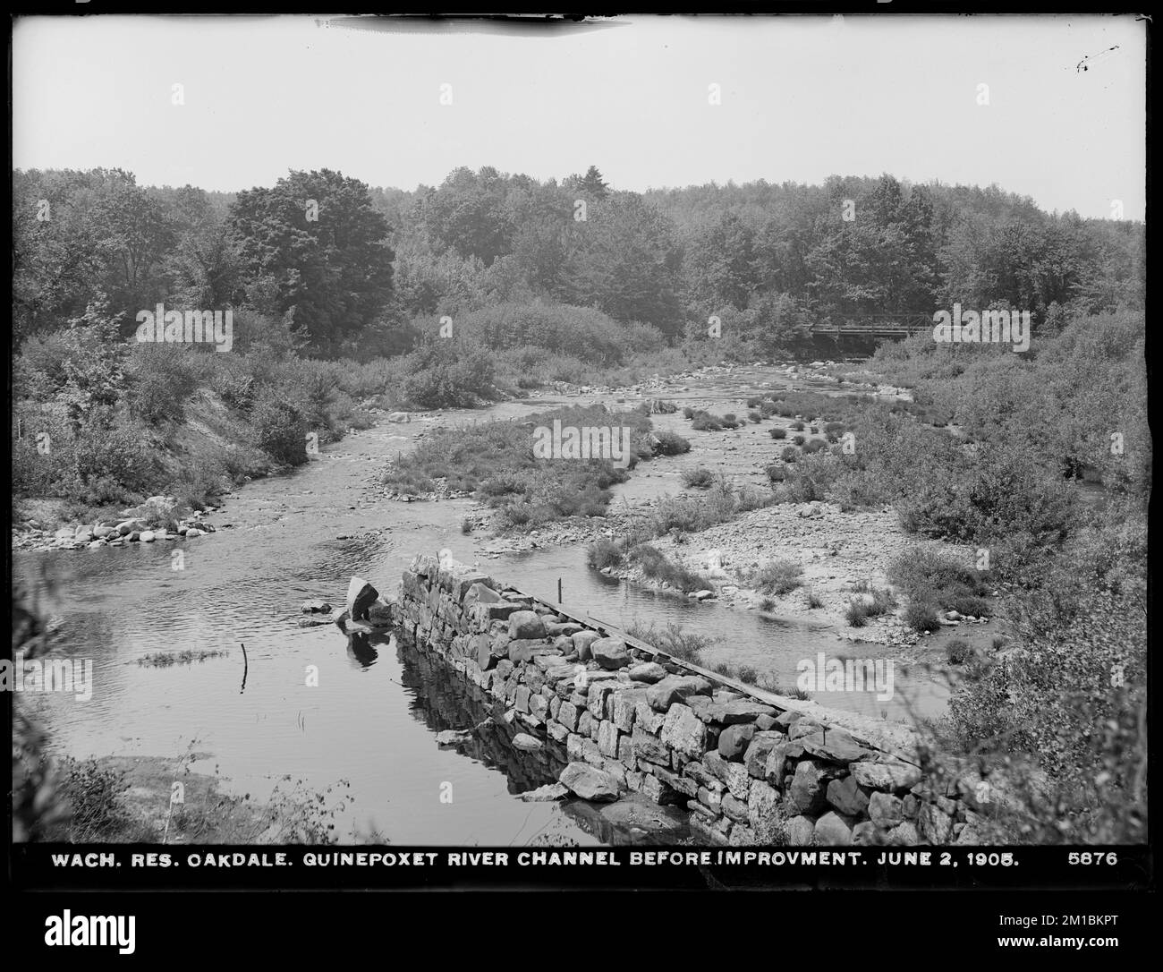 Wachusett Reservoir, Quinapoxet River channel before improvement ...