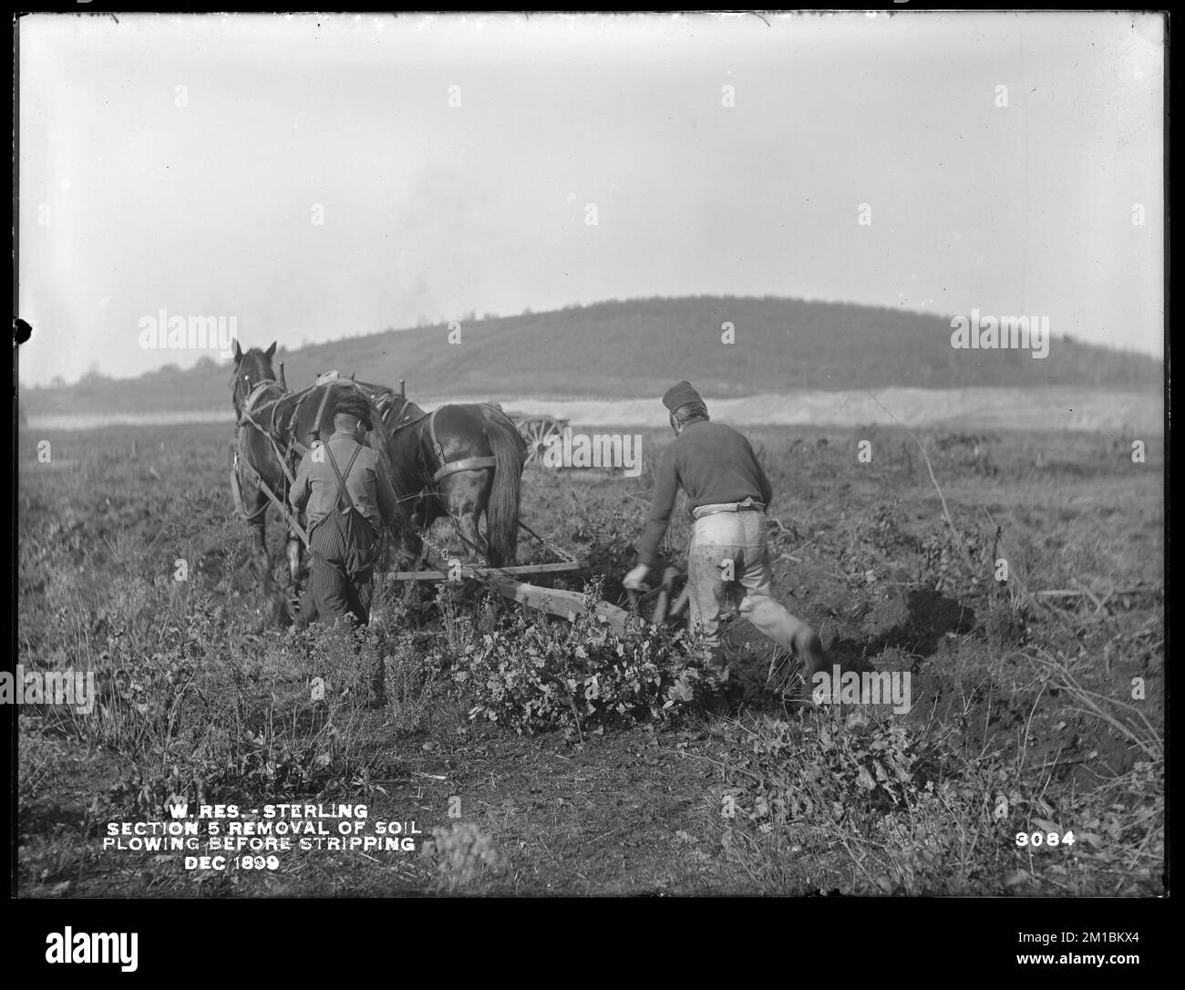 Wachusett Reservoir, removal of soil, Section 5, plowing before ...