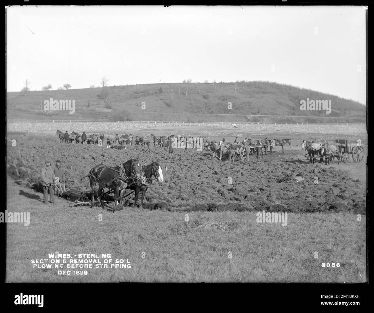 Wachusett Reservoir, removal of soil, Section 5, plowing before ...