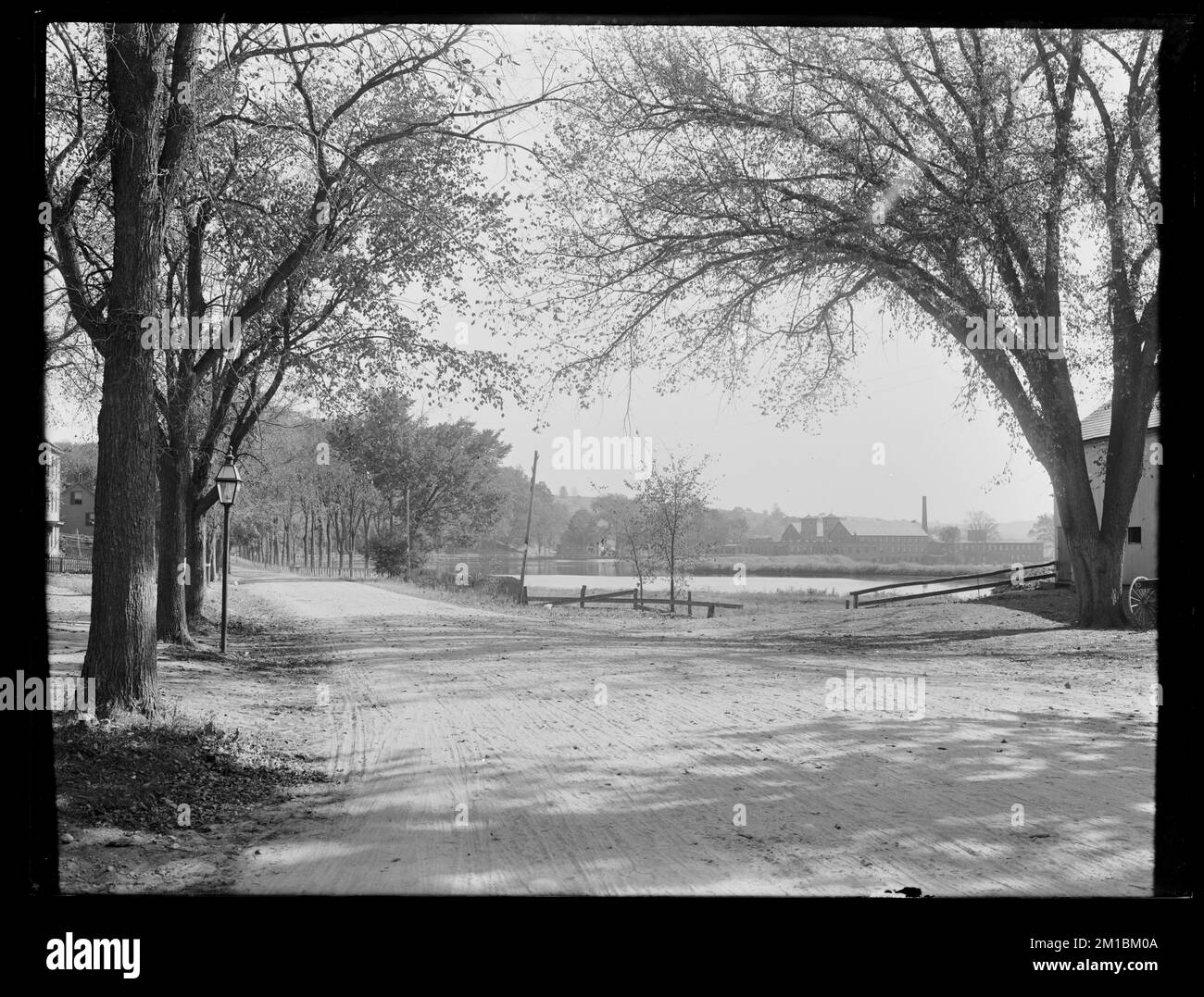 Wachusett Reservoir, road and mill pond, West Boylston, Mass., Oct. 10 ...