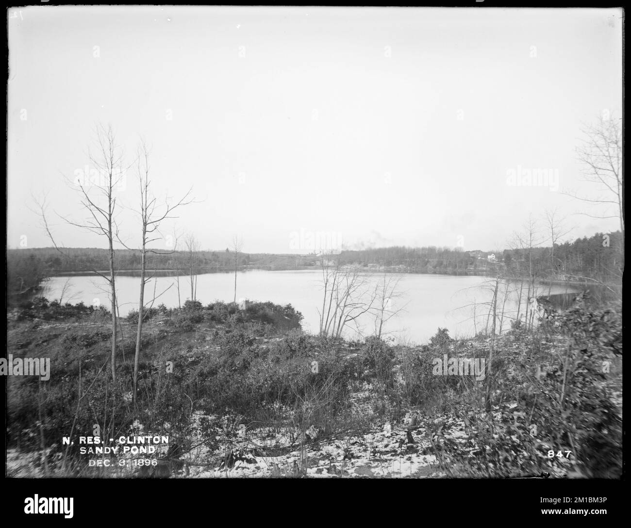 Wachusett Reservoir, Sandy Pond, from the south, Clinton, Mass., Dec. 3 ...