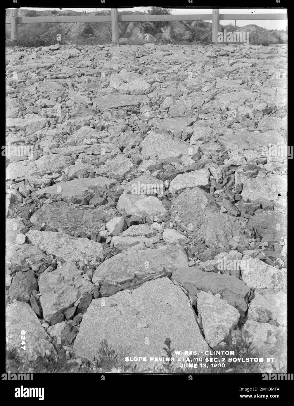 Wachusett Reservoir, slope paving, station 110, Section 2, Boylston ...