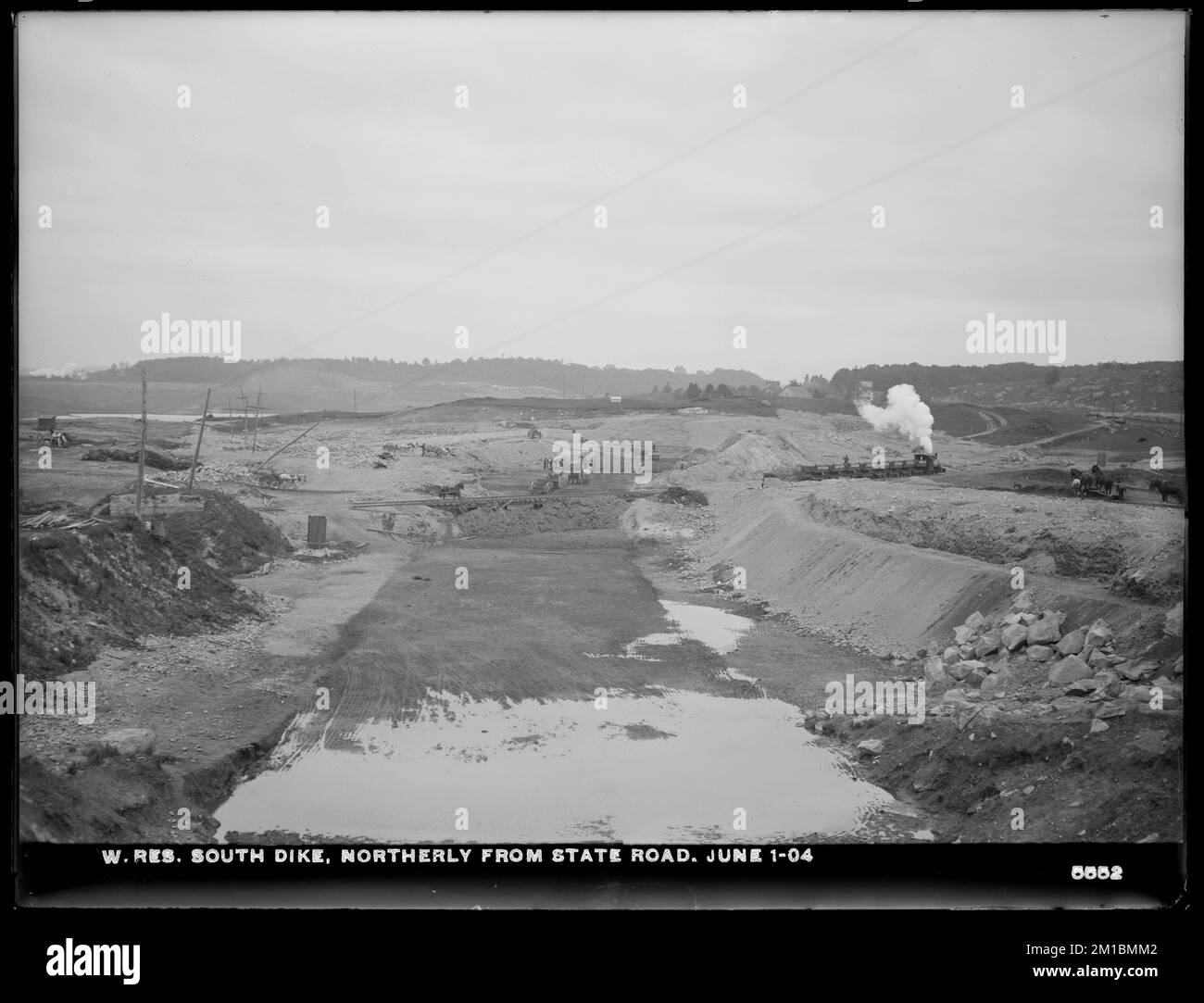 Wachusett Reservoir, South Dike, northerly from State Road, Boylston ...