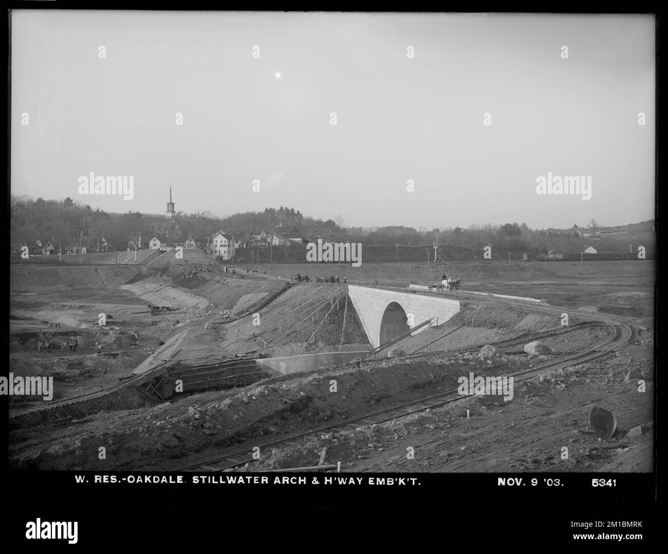 Wachusett Reservoir, Stillwater Arch and highway embankment, Oakdale ...
