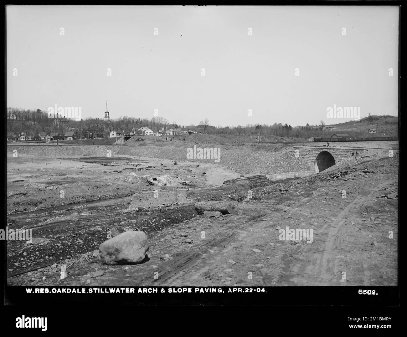 Wachusett Reservoir, Stillwater Arch and slope paving, Oakdale, West ...