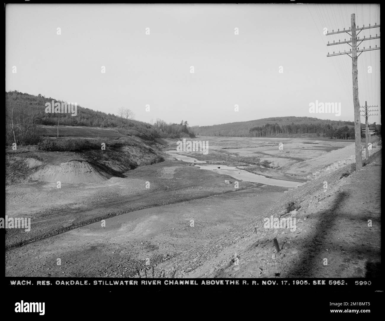 Wachusett Reservoir, Stillwater River channel, above the railroad ...