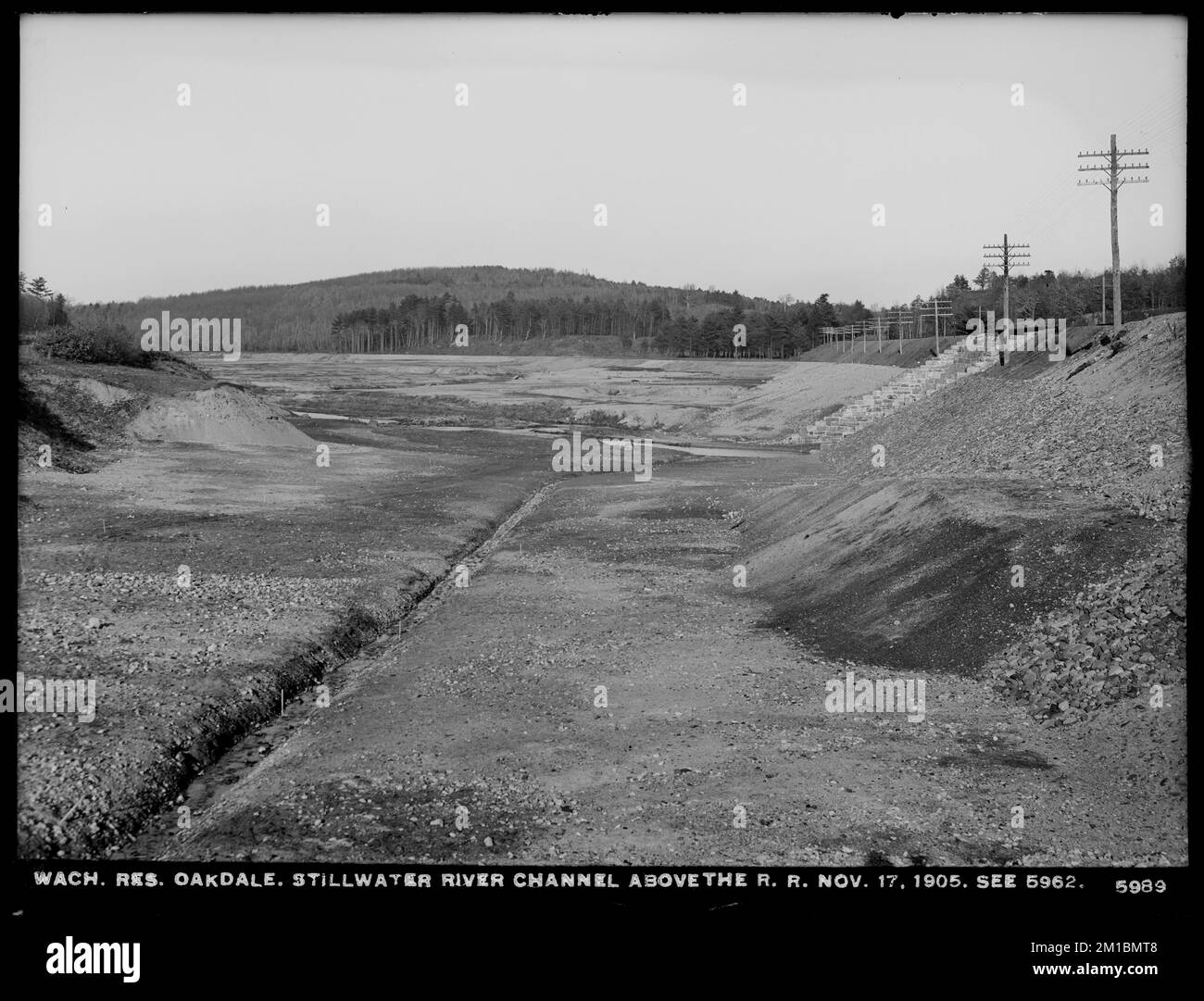 Wachusett Reservoir, Stillwater River channel, above the railroad ...