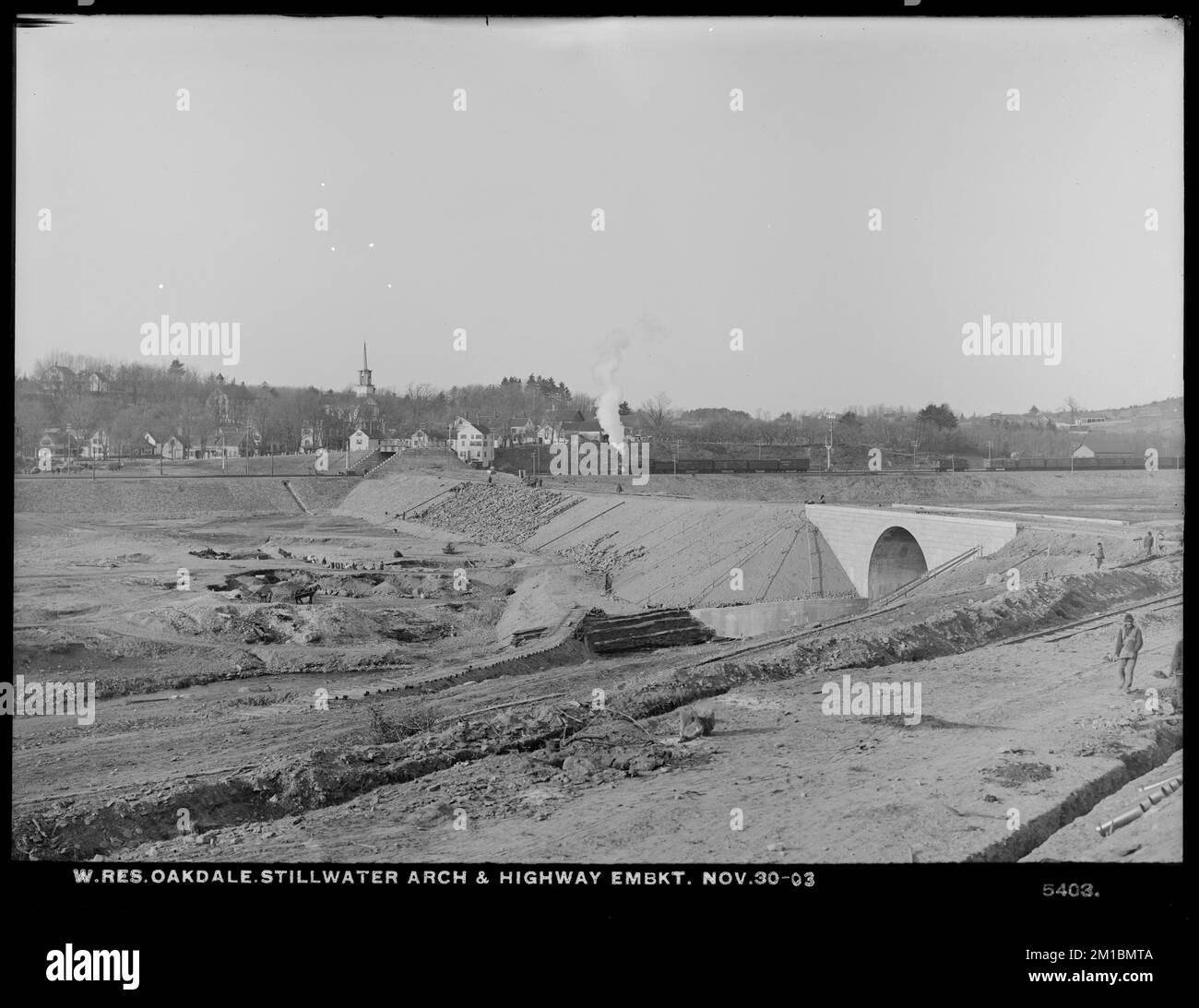 Wachusett Reservoir, Stillwater Arch and highway embankment, Oakdale ...