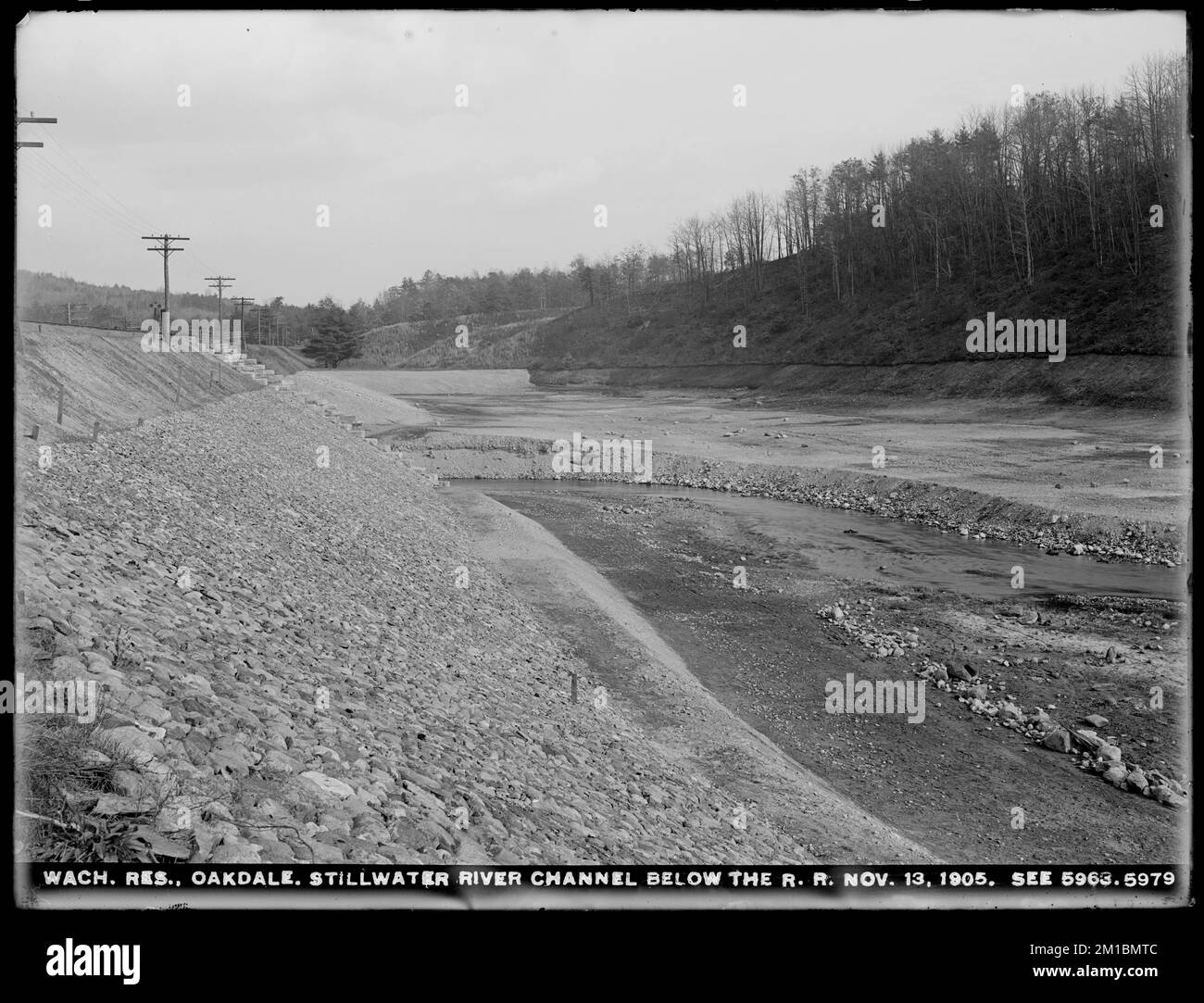Wachusett Reservoir, Stillwater River channel, below the railroad ...