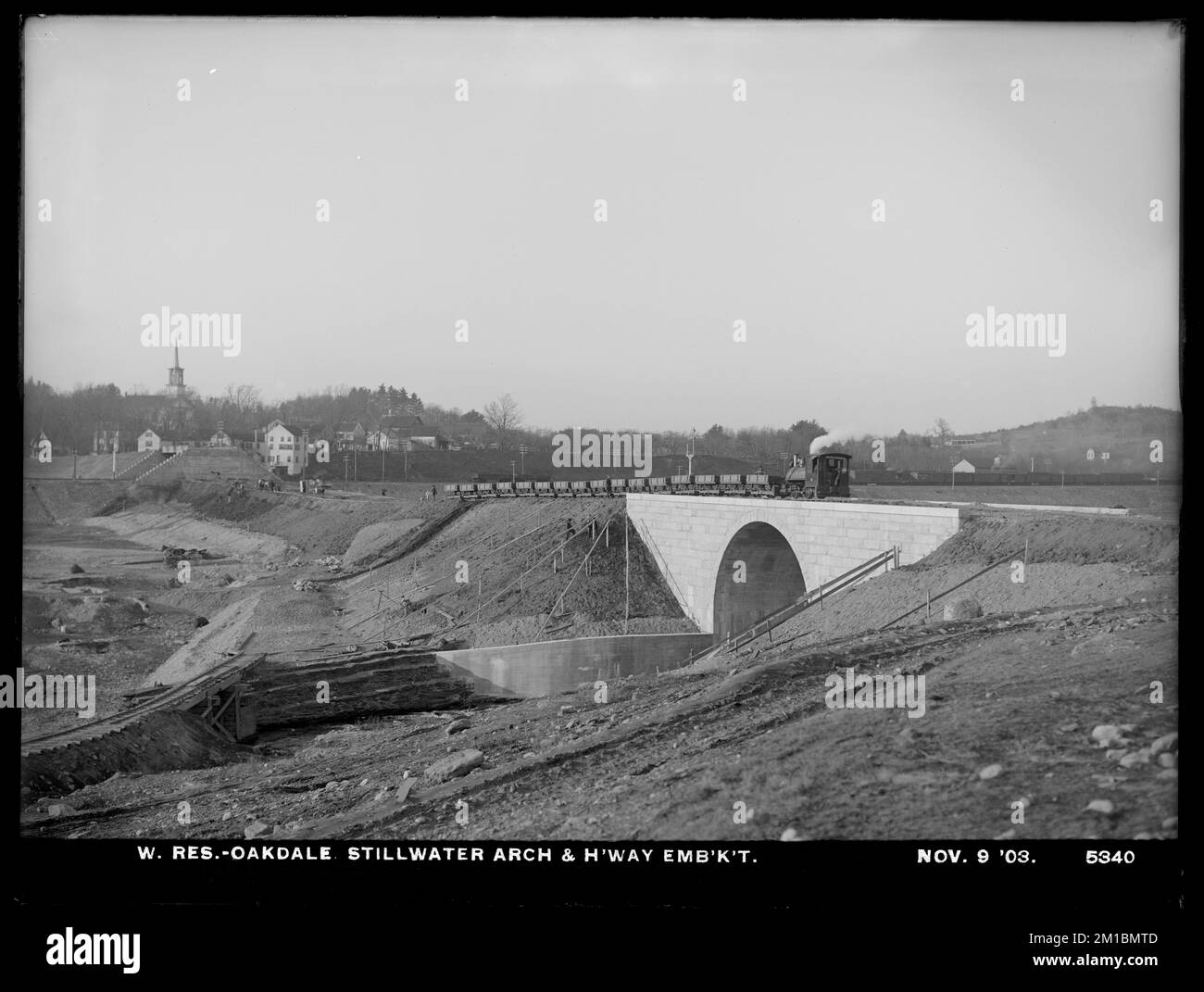 Wachusett Reservoir, Stillwater Arch and highway embankment, Oakdale ...