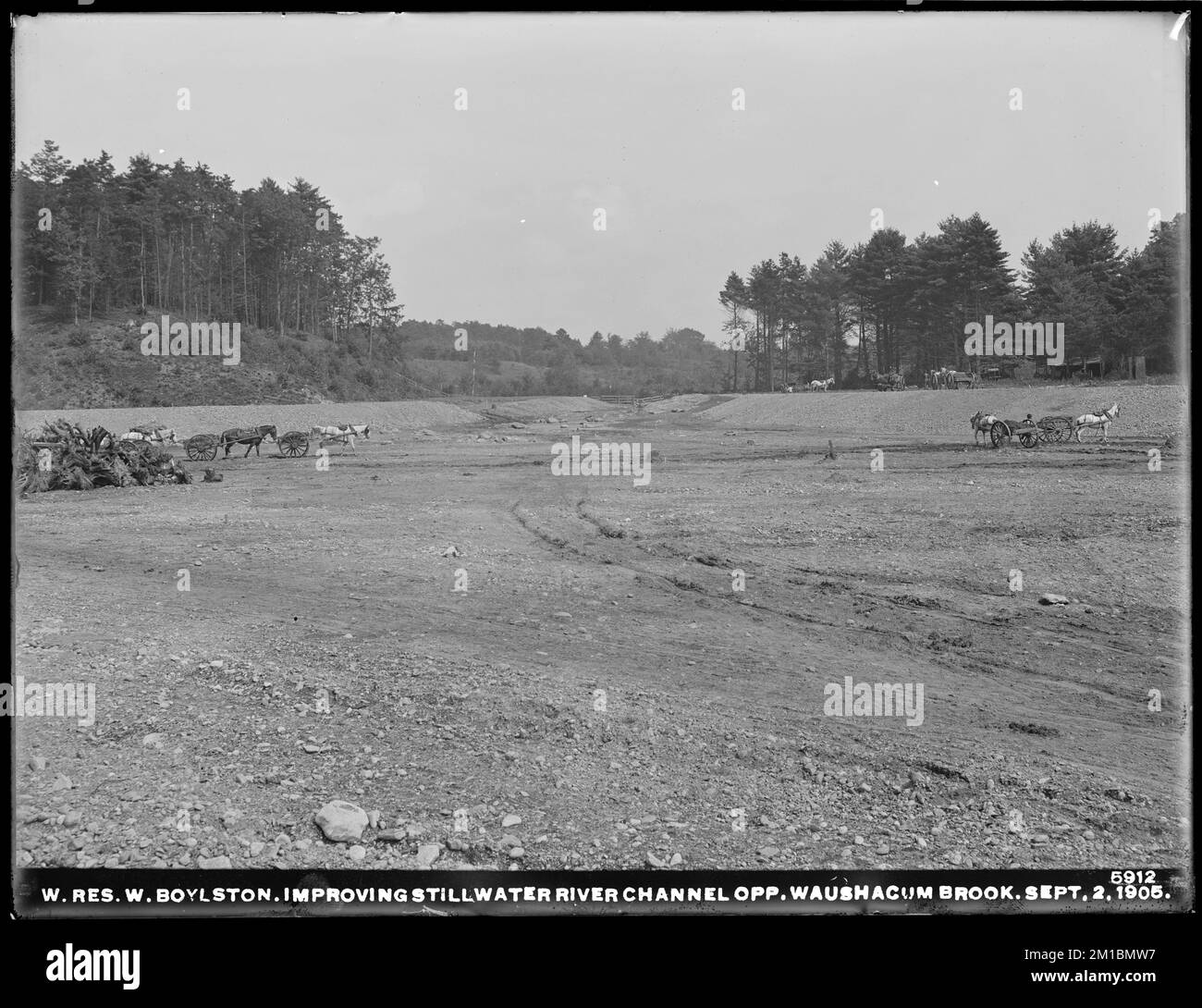 Wachusett Reservoir, Stillwater River Channel during improvement ...