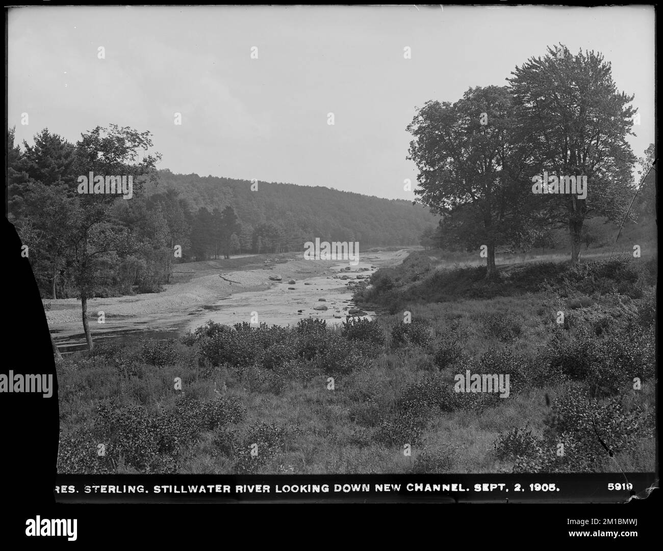 Wachusett Reservoir, Stillwater River, looking down new channel ...