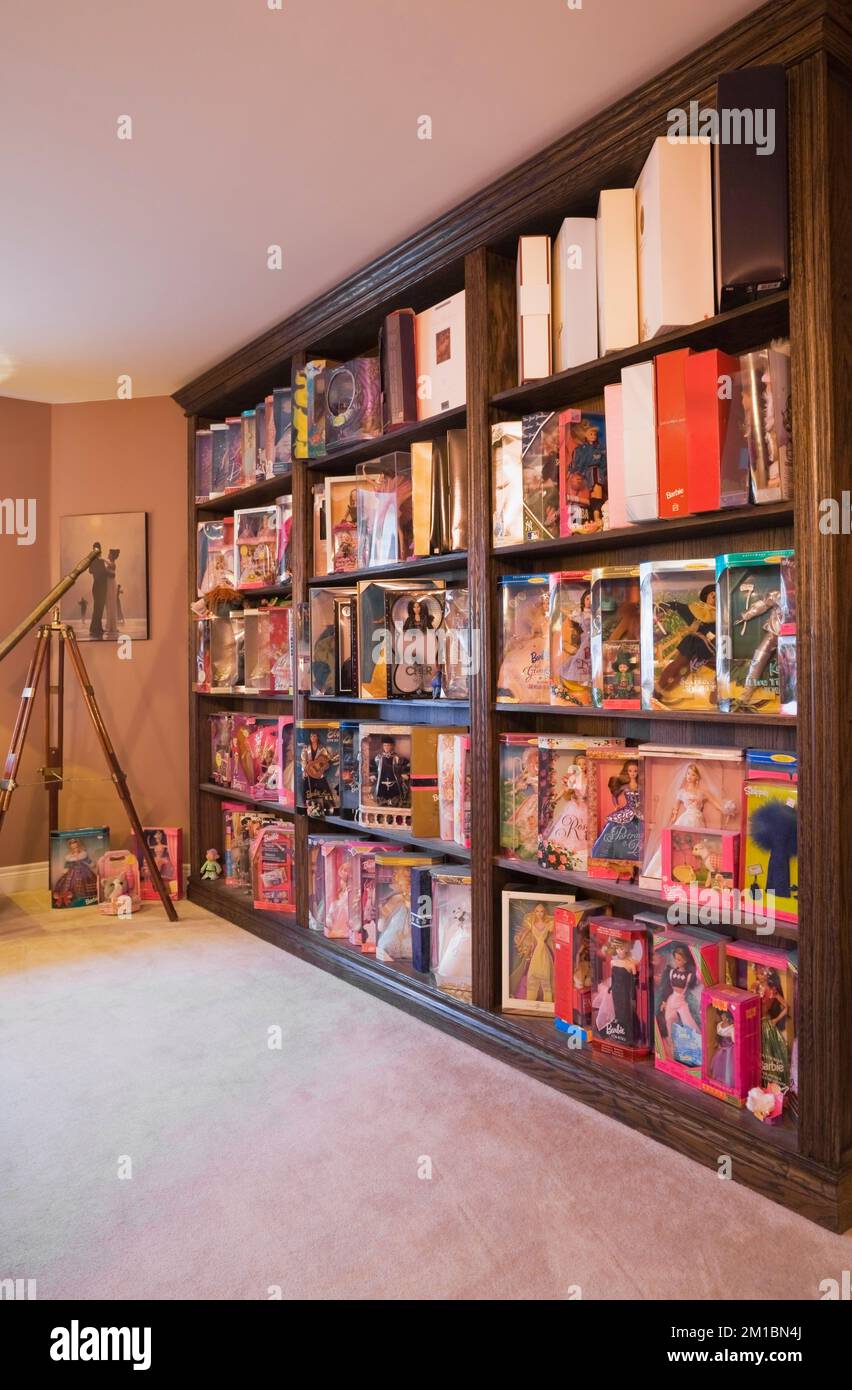 Barbie doll collection room on upstairs floor inside luxurious home ...