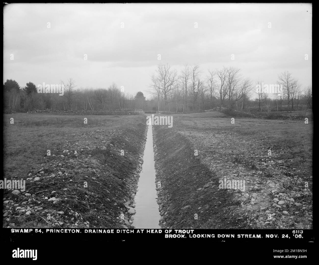 Wachusett Reservoir, Swamp No. 54, drainage ditch at head of Trout ...
