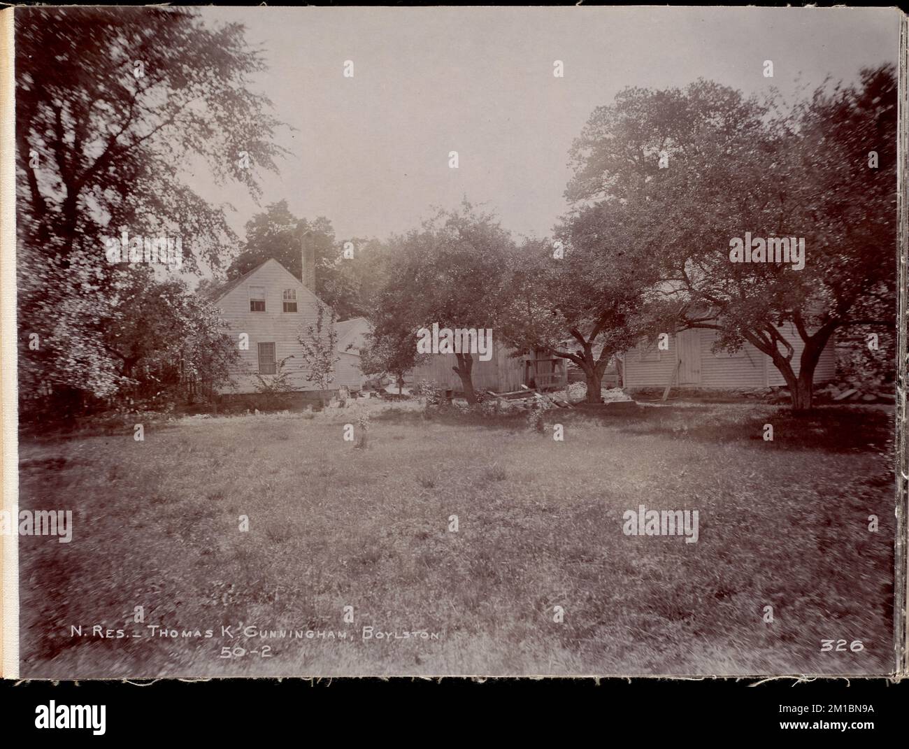 Wachusett Reservoir, Thomas K. Cunningham's buildings, from the ...