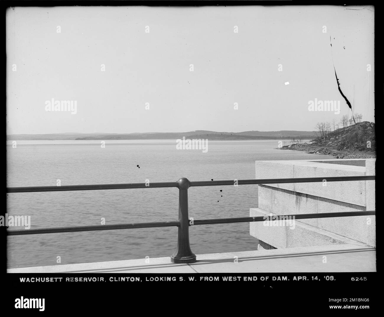 View west from dam Black and White Stock Photos & Images - Alamy